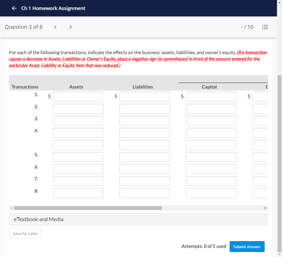 Solved + Ch 1 Homework Assignment Question 3 of 8 - / 10 | Chegg.com