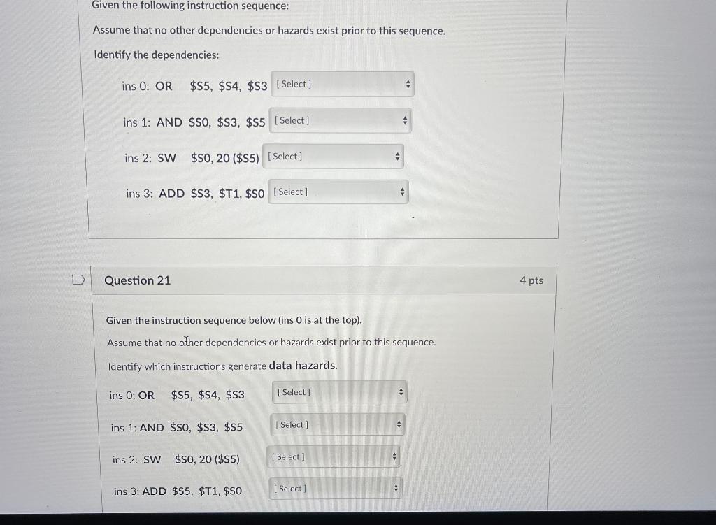 Solved Given the following instruction sequence: Assume that | Chegg.com