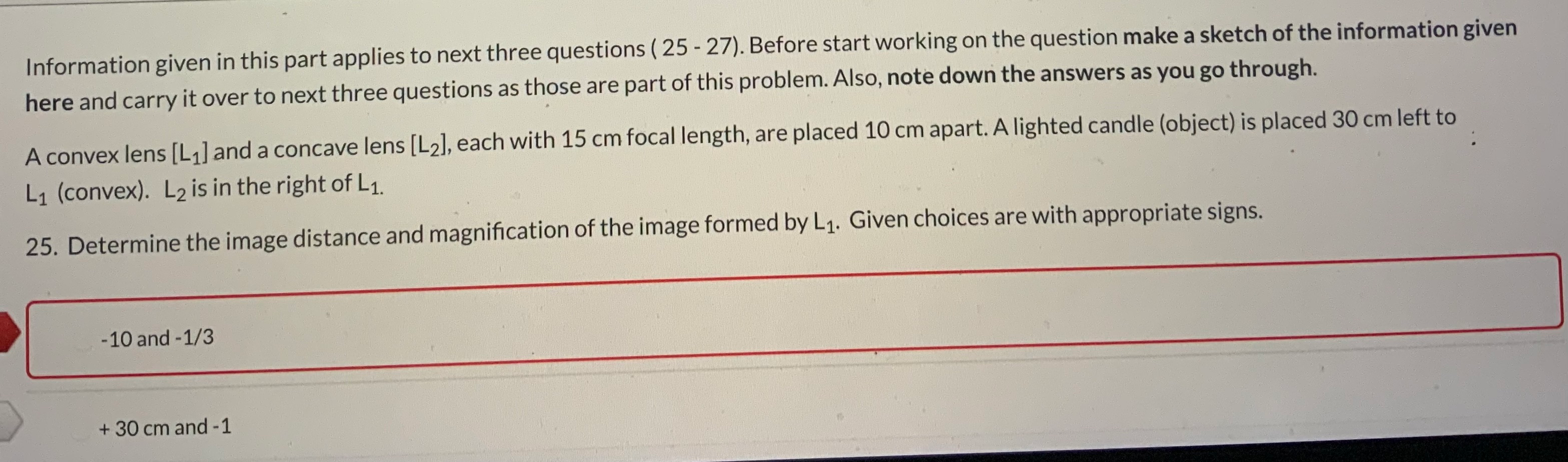 Solved 26. Determine the image distance and magnification | Chegg.com