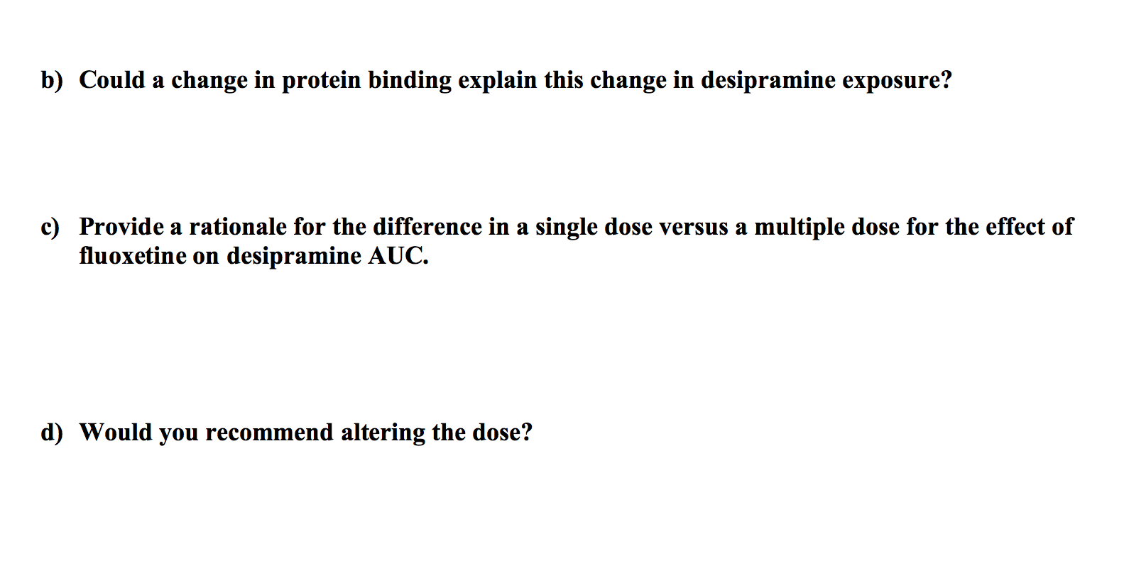 30 Plasma Conc ng/ml 4. Fluoxetine, an important | Chegg.com