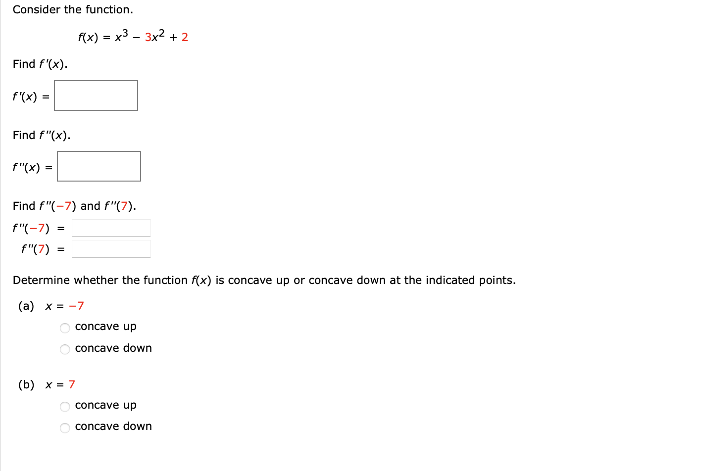 Solved Consider the function. f(x) = x3 – 3x2 + 2 Find | Chegg.com