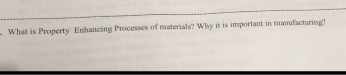 Solved What is Property Enhancing Processes of materials? | Chegg.com