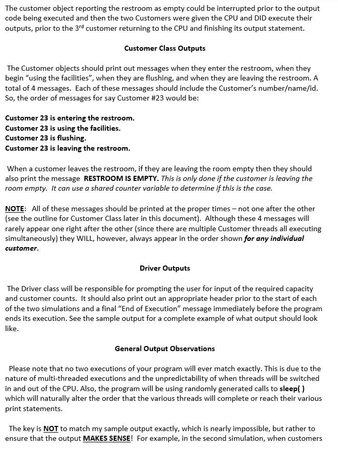 Solved |CSC 460 Program \#1 Concurrency, Threads, | Chegg.com