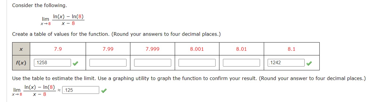 Solved Create a table of values for the function. (Round | Chegg.com