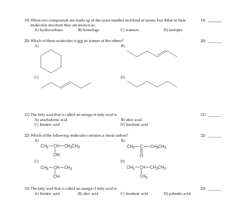Solved Functional Groups 1) What is the correct condensed | Chegg.com