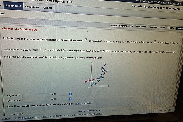 Solved At the instant of the figure, a 3.90 kg particle P | Chegg.com
