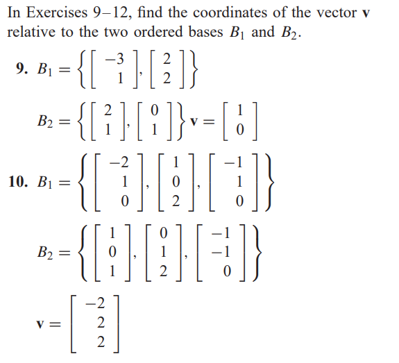 Solved In Exercises 9−12, find the coordinates of the vector | Chegg.com