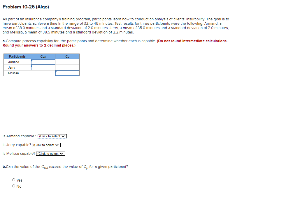 Solved Problem 10-26 (Algo) As part of an Insurance | Chegg.com
