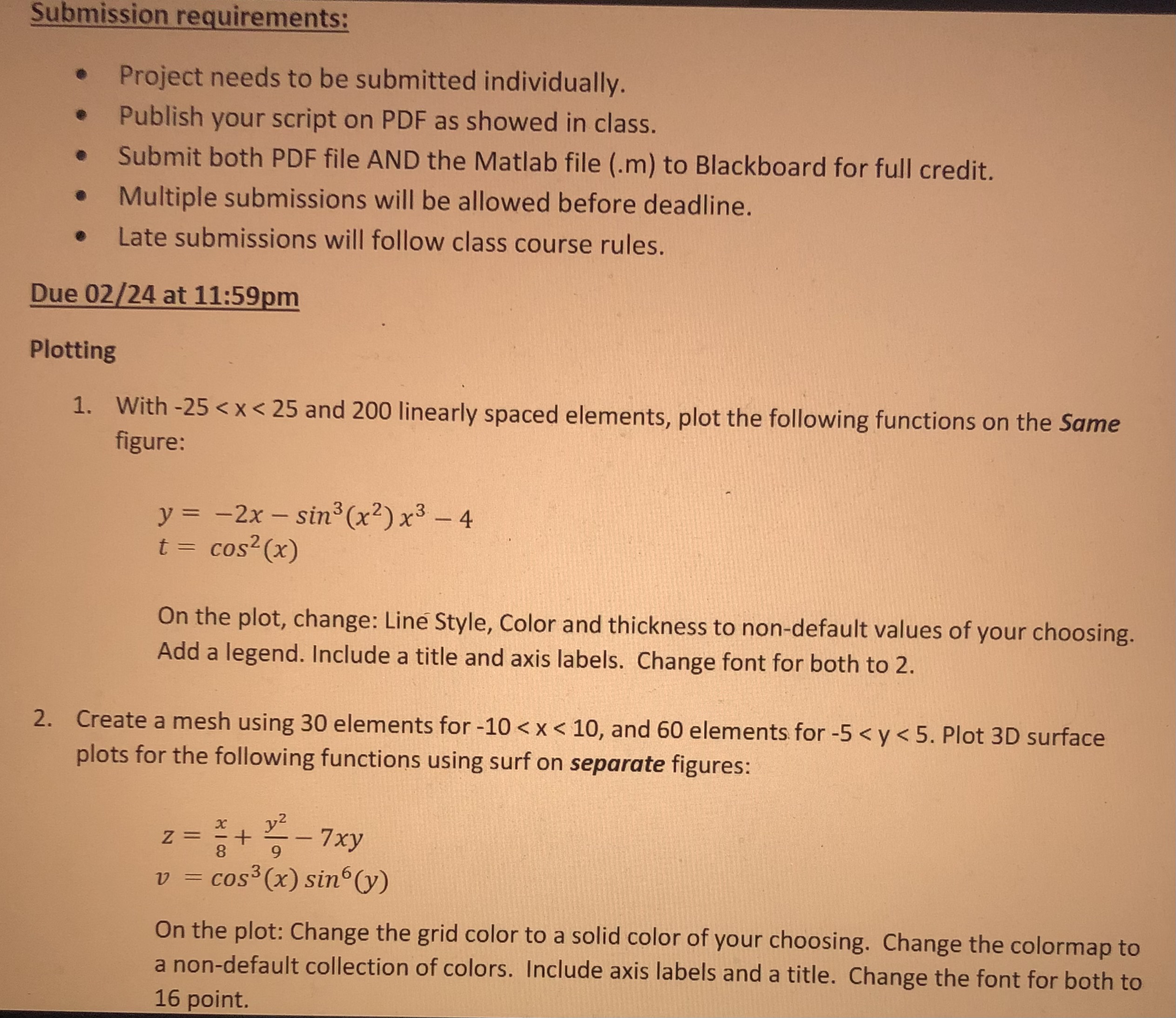 Solved Submission requirements: - Project needs to be | Chegg.com