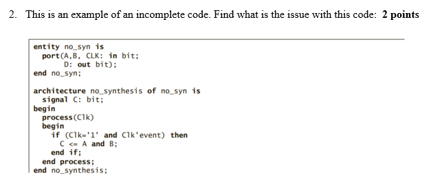 Solved Explain why the following code will not simulate in | Chegg.com