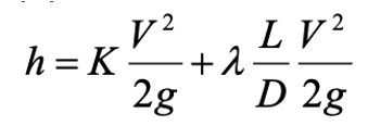 Solved L V2 V2 h=K—+2 2g D 2g | Chegg.com