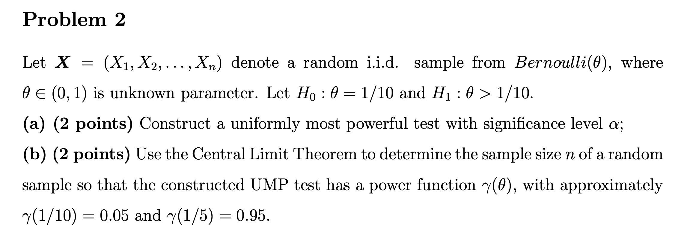 Solved Problem 2 - : = Let X (X1, X2, ..., Xn) denote a | Chegg.com