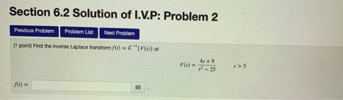 Solved Section 6.2 Solution of I.V.P: Problem 2 Previous | Chegg.com