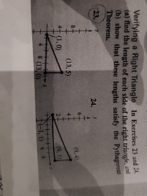 Solved Verifying a Right Triangle In Exercises 23 and 24, | Chegg.com