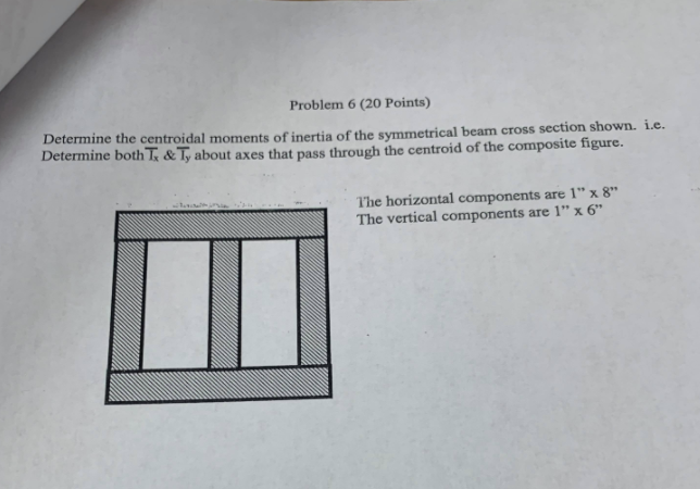 Solved Problem 6 (20 Points) Determine the centroidal | Chegg.com