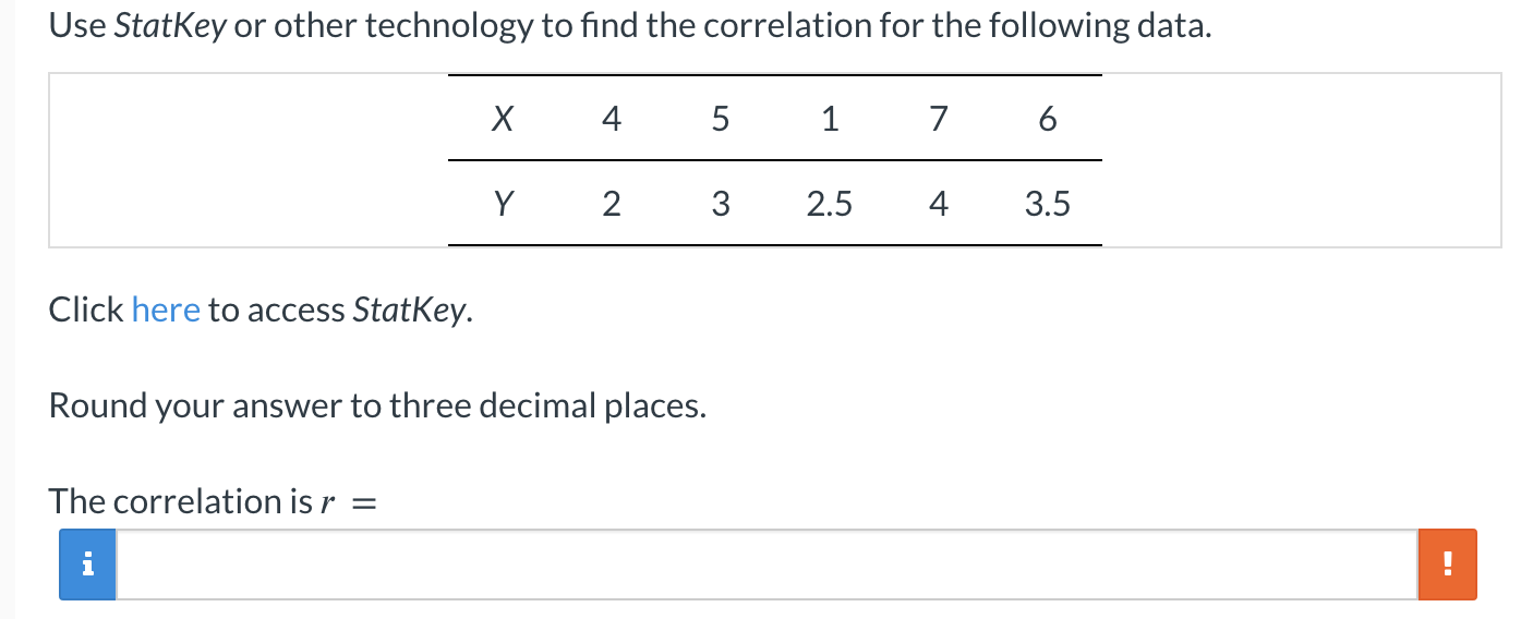 Solved Use Statkey Or Other Technology To Find The