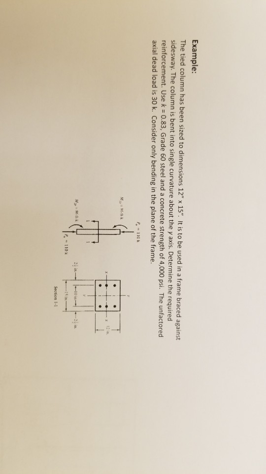 Solved Example The tied column has been sized to dimensions | Chegg.com