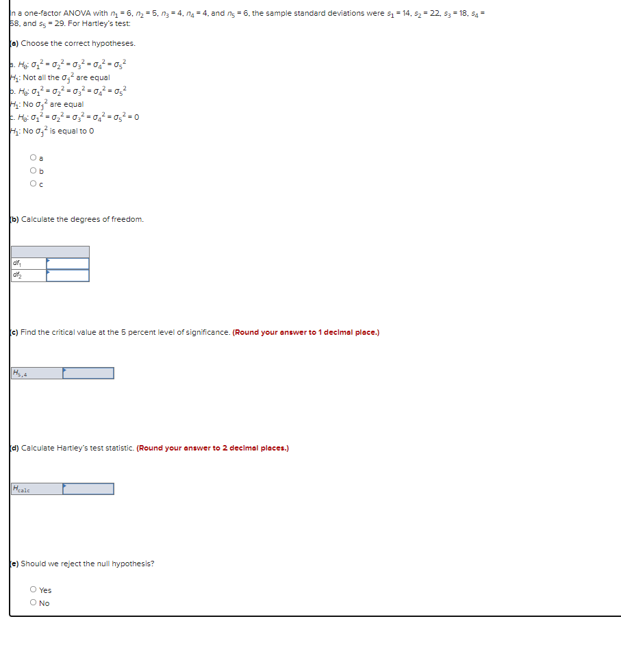 Solved In a one-factor ANOVA with n1=6,n2=5,n3=4,n4=4, and | Chegg.com