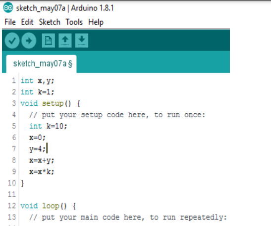 Solved Edit Sketch Tools Help sketch_may07a § int x,y; int | Chegg.com