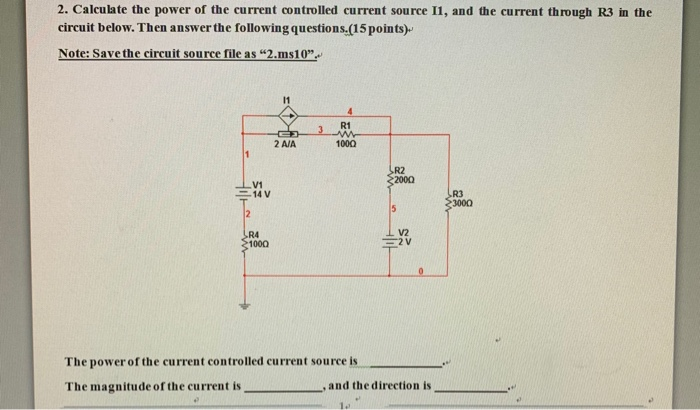 2. Calculate the power of the current controlled | Chegg.com
