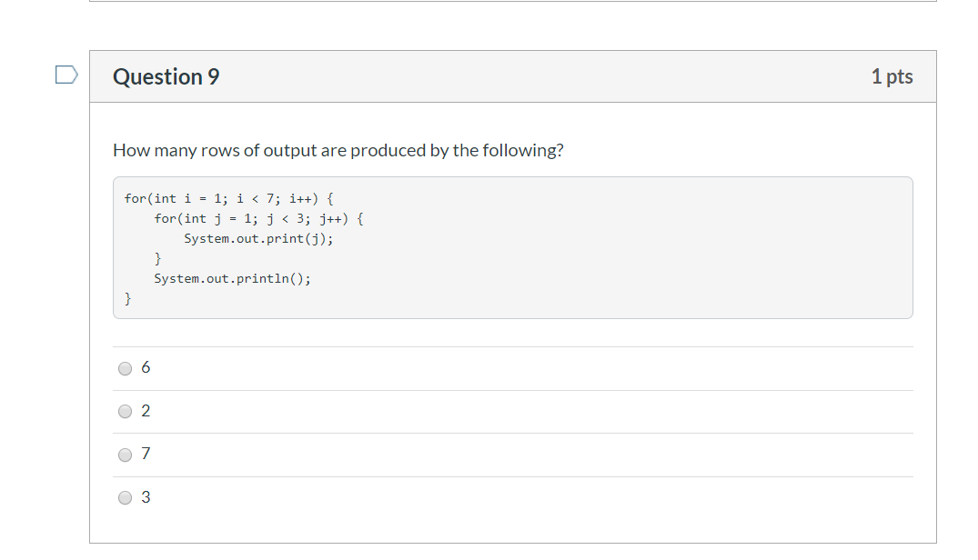 Solved Question 9 1 pts How many rows of output are produced | Chegg.com