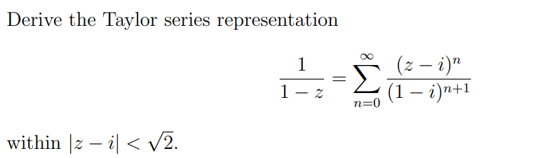 Solved Derive the Taylor series representation | Chegg.com