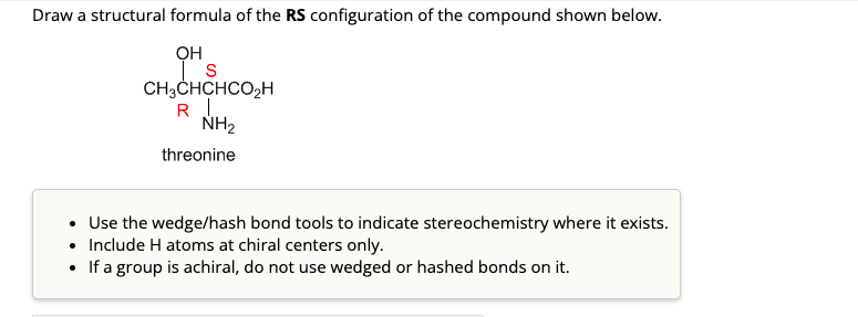 Solved Draw a structural formula of the RS configuration of | Chegg.com