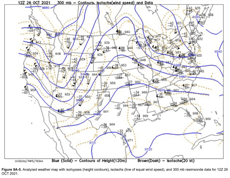 Solved Figı OCT 2021.Figure 9A-4. Analyzed upper-air weather | Chegg.com