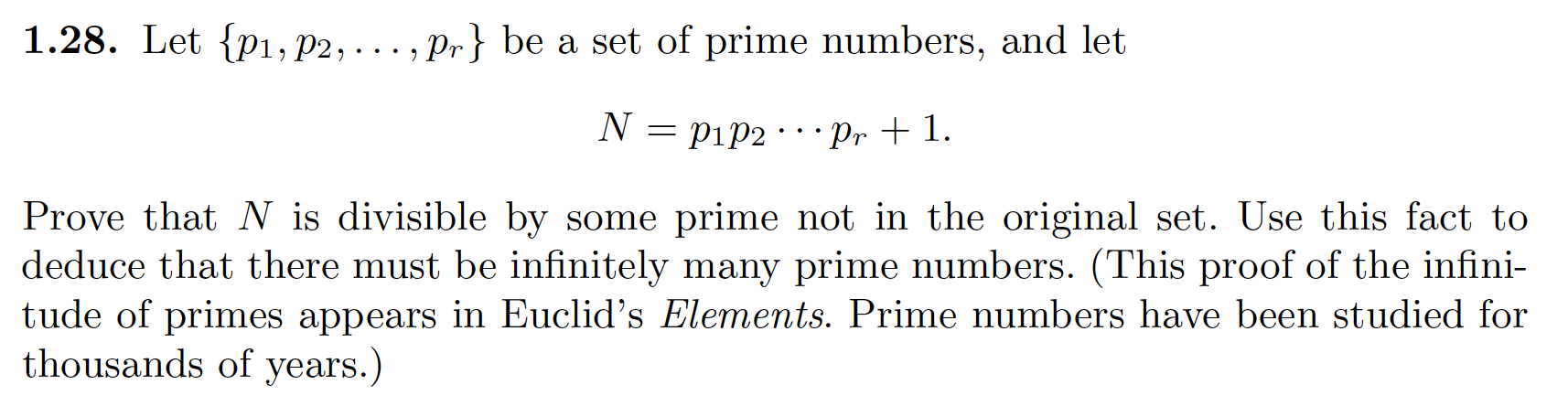 Solved 1.28. Let {p1, P2, ..., pr} be a set of prime | Chegg.com