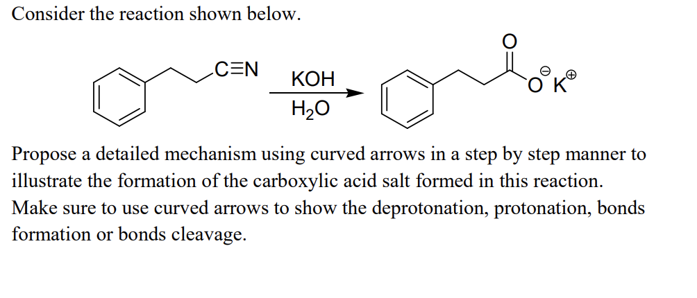 Solved Consider the reaction shown below. CEN KOH H2O | Chegg.com