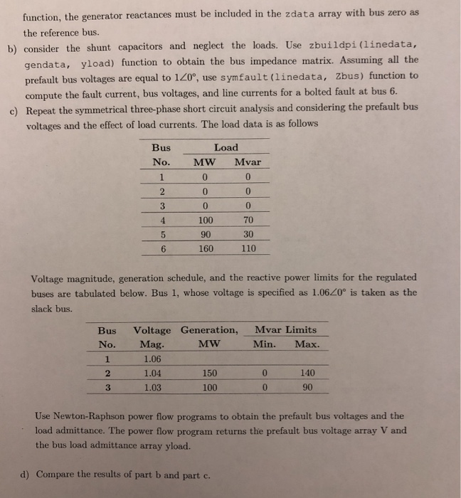 Solved The 6-bus power system network of an electric utility | Chegg.com