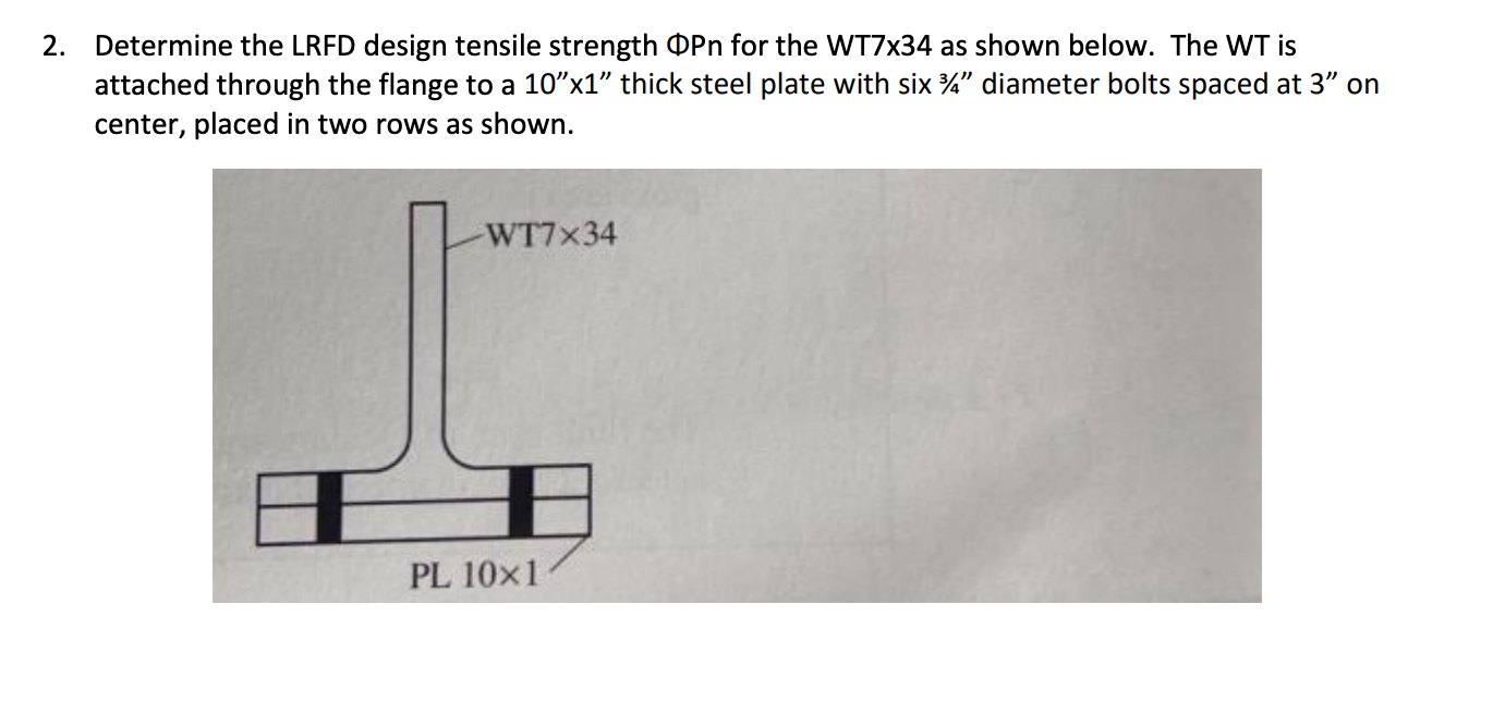 Solved Determine the LRFD design tensile strength ΦPn for | Chegg.com