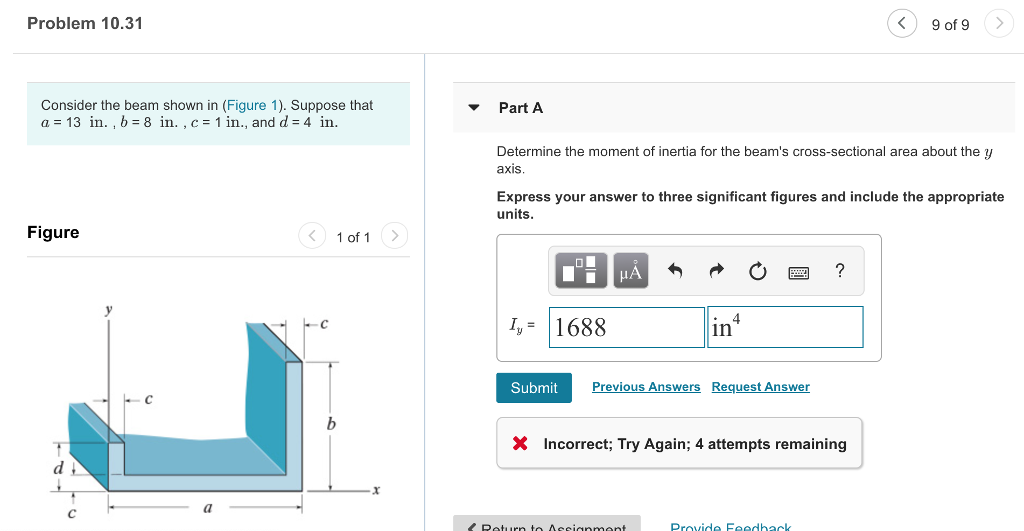 Solved Problem 10.31 9 of 9 Consider the beam shown in | Chegg.com