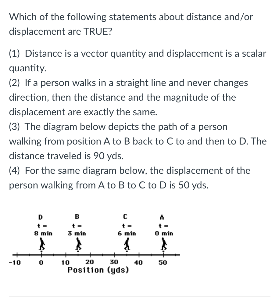 Solved Which of the following statements about distance | Chegg.com