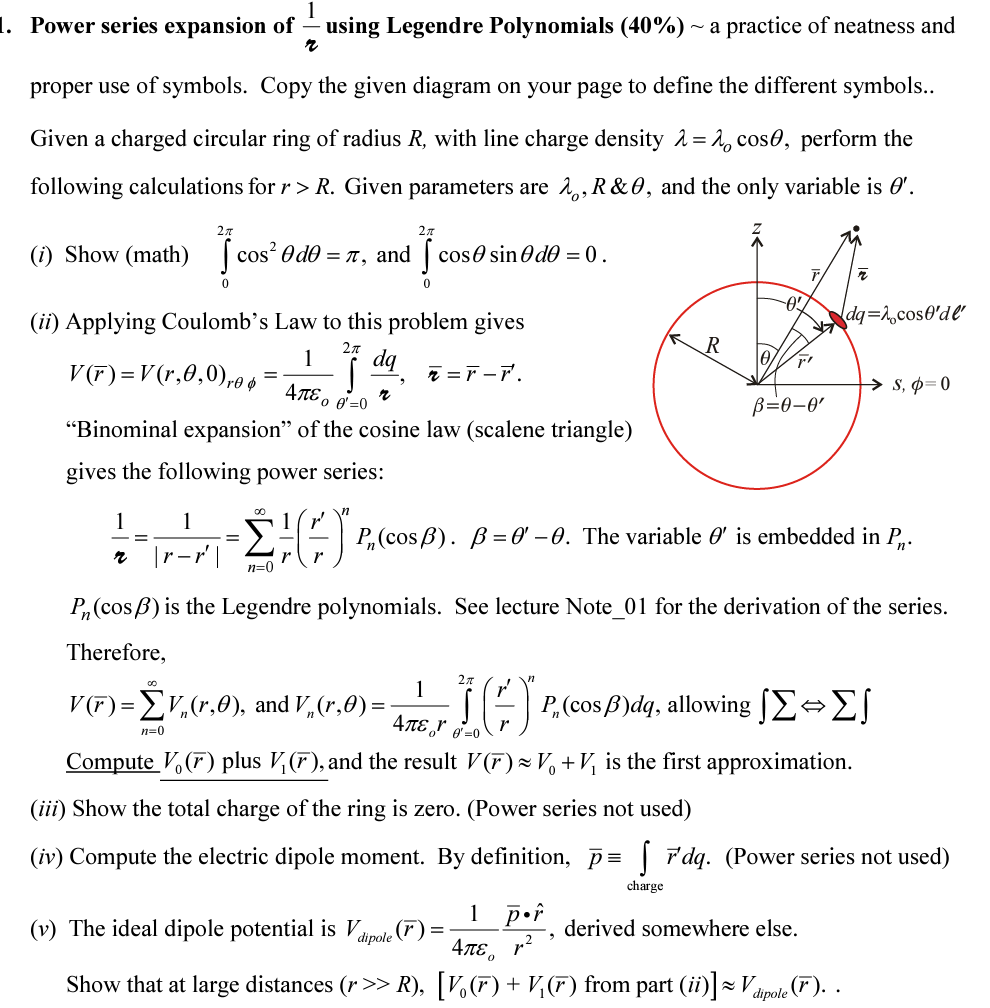 Solved Power series expansion of n1 using Legendre | Chegg.com