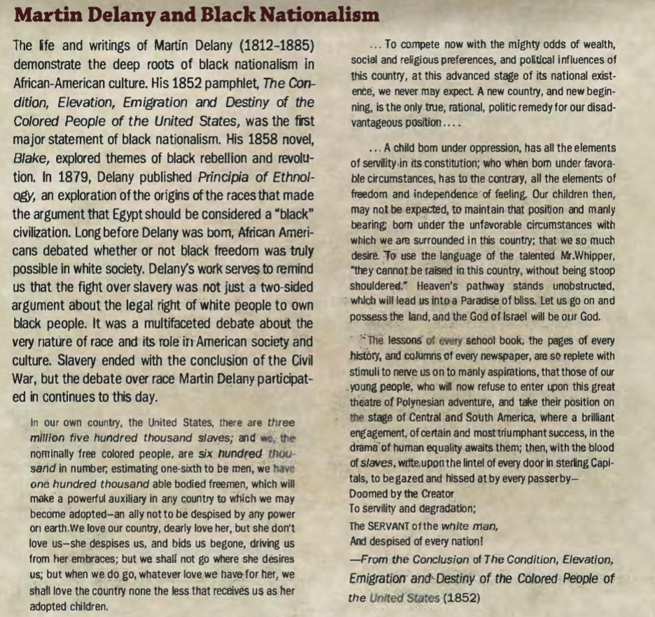 Question: Why does Martin Delany think that | Chegg.com