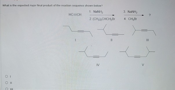 Solved What is the expected major final product of the | Chegg.com