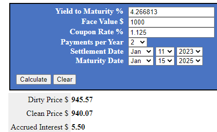 Solved The calculator below calculates the value of a bond | Chegg.com
