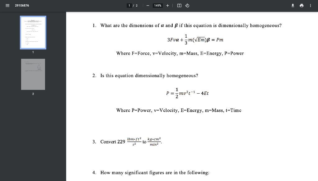 Solved 1. What are the dimensions of α and β if this | Chegg.com