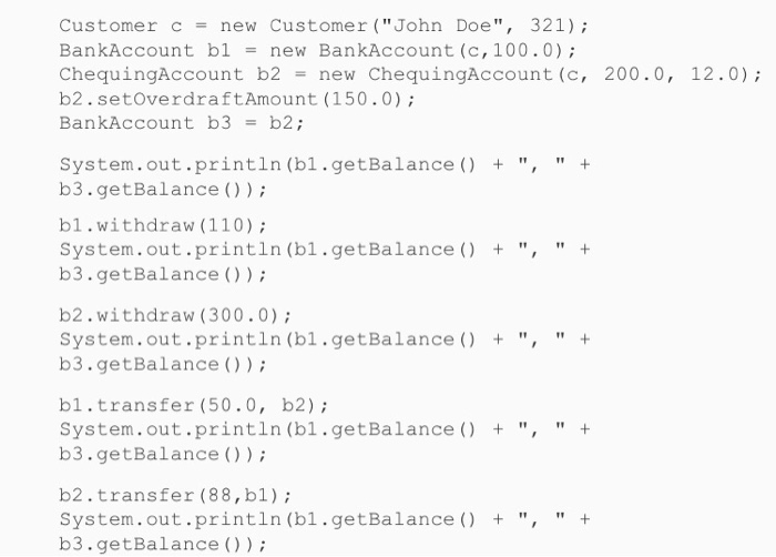 Solved Classes: BankAccount: -balance , | Chegg.com
