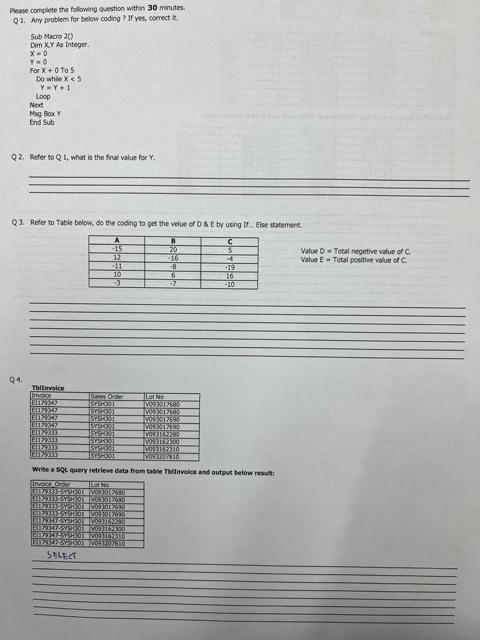 Solved Please complete the folowing question within 30 | Chegg.com