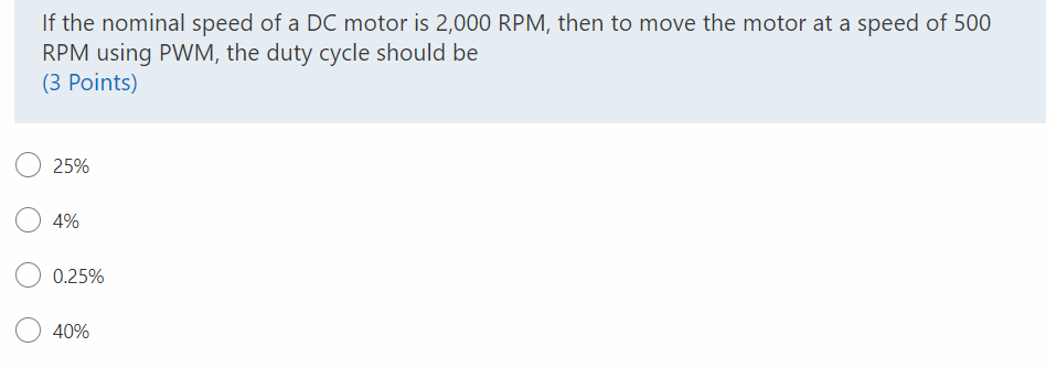 Solved If the nominal speed of a DC motor is 2,000 RPM, then | Chegg.com