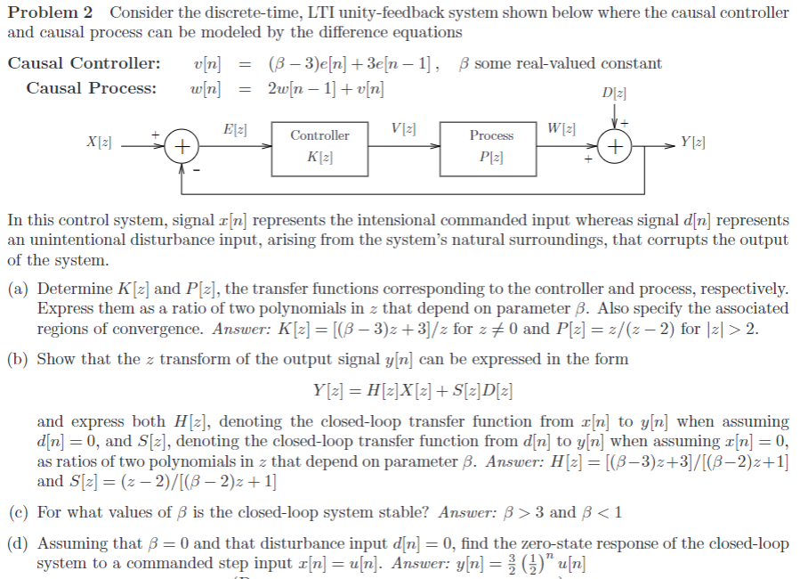 Solved Problem 2 Consider the discrete-time, LTI | Chegg.com
