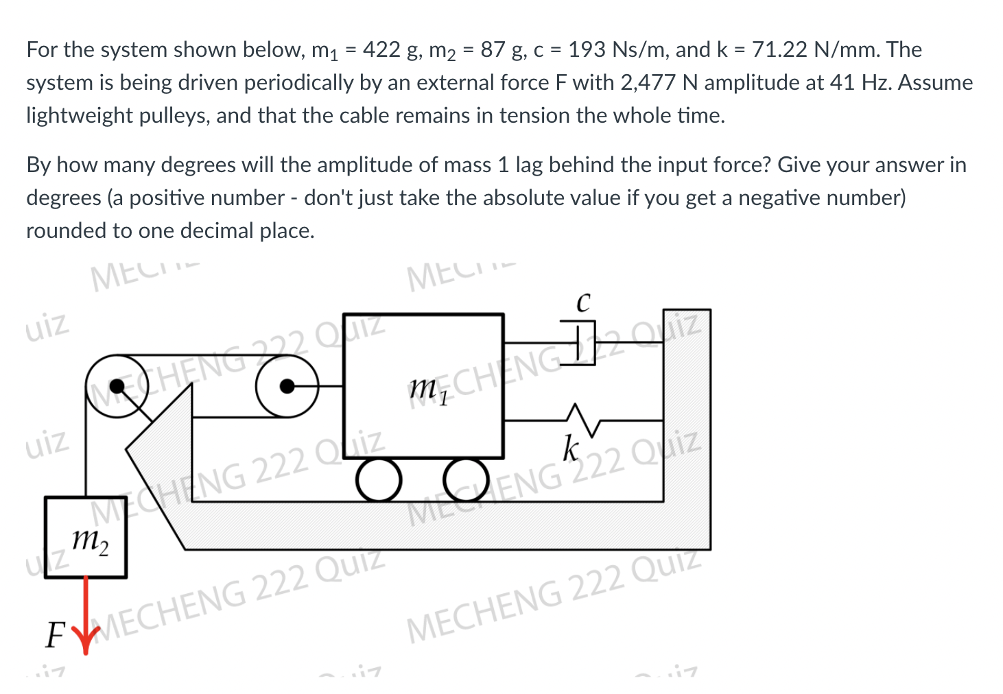 Solved For the system shown below, m1=422 g, m2=87 | Chegg.com
