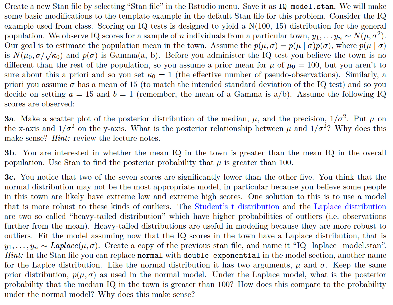 Solved Create a new Stan nle by selecting "Stan flle" in the | Chegg.com