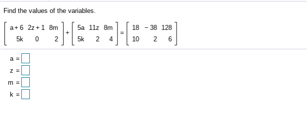 Solved Find the values of the variables. a+6 27+1 8m 1.5a | Chegg.com