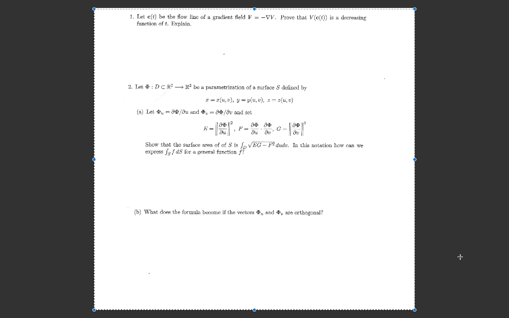 Solved 1. Let c(t) be the fiow line of a gredient field | Chegg.com