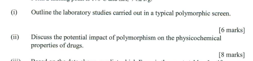 Solved (i) Outline the laboratory studies carried out in a | Chegg.com