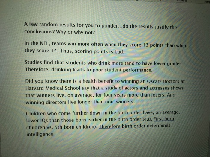 Solved A few random results for you to ponder...do the | Chegg.com