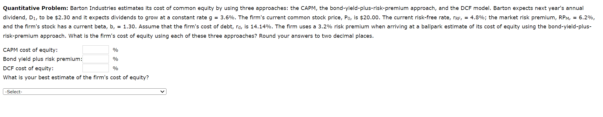 Solved risk-premium approach. What is the firm's cost of | Chegg.com